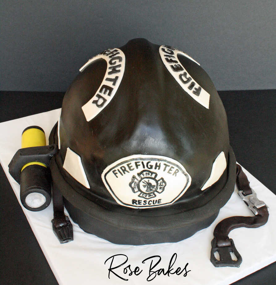 A Fireman's Helmet Cake