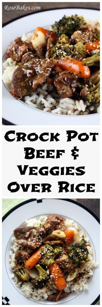 Crock Pot Beef & Veggies Over Rice