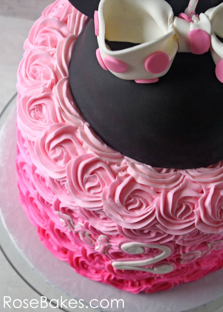 Pink Ombre Minnie Mouse Cake