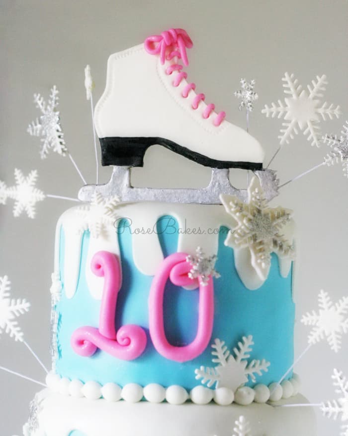 Winter Wonderland Ice Skating Cake