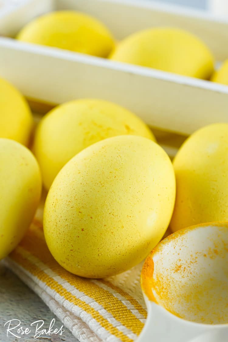 Easter Eggs Dyed with Turmeric