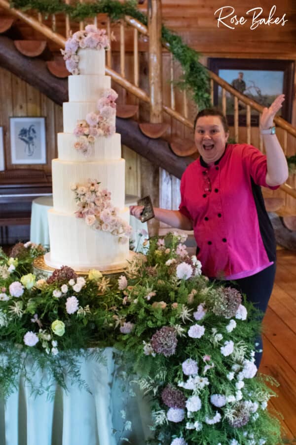 Vertical Lines Buttercream Luxury Wedding Cake