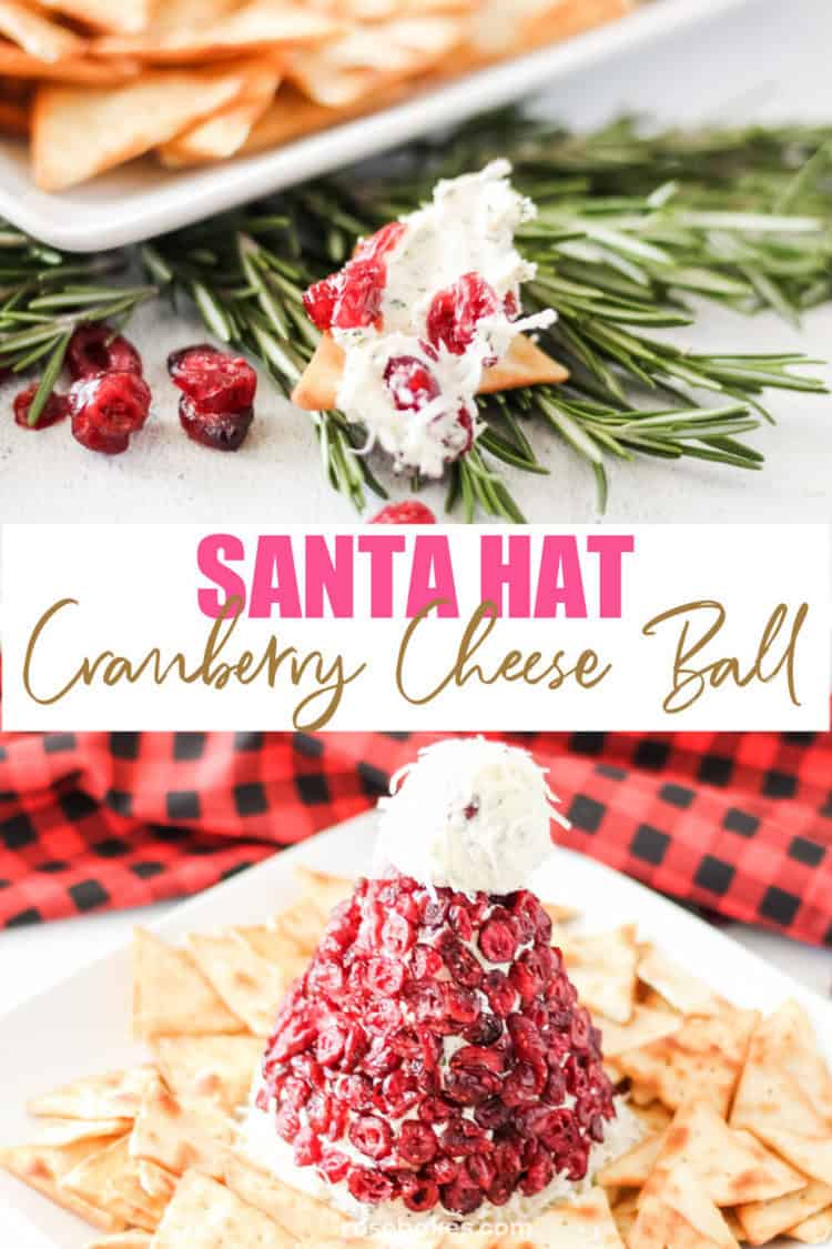 Easy Santa Hat Christmas Cheese Ball