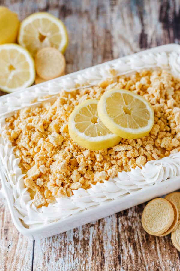 Lemon Lush Dessert (No-Bake Lemon Lasagna with OREOs)