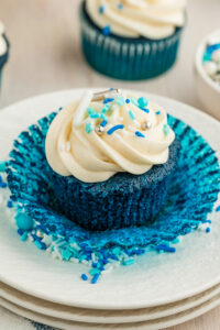 Blue Velvet Cupcakes Recipe with Cream Cheese Frosting